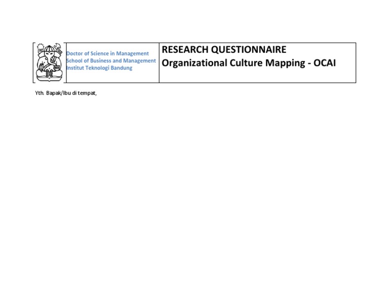 Questionnaire OCAI | PDF