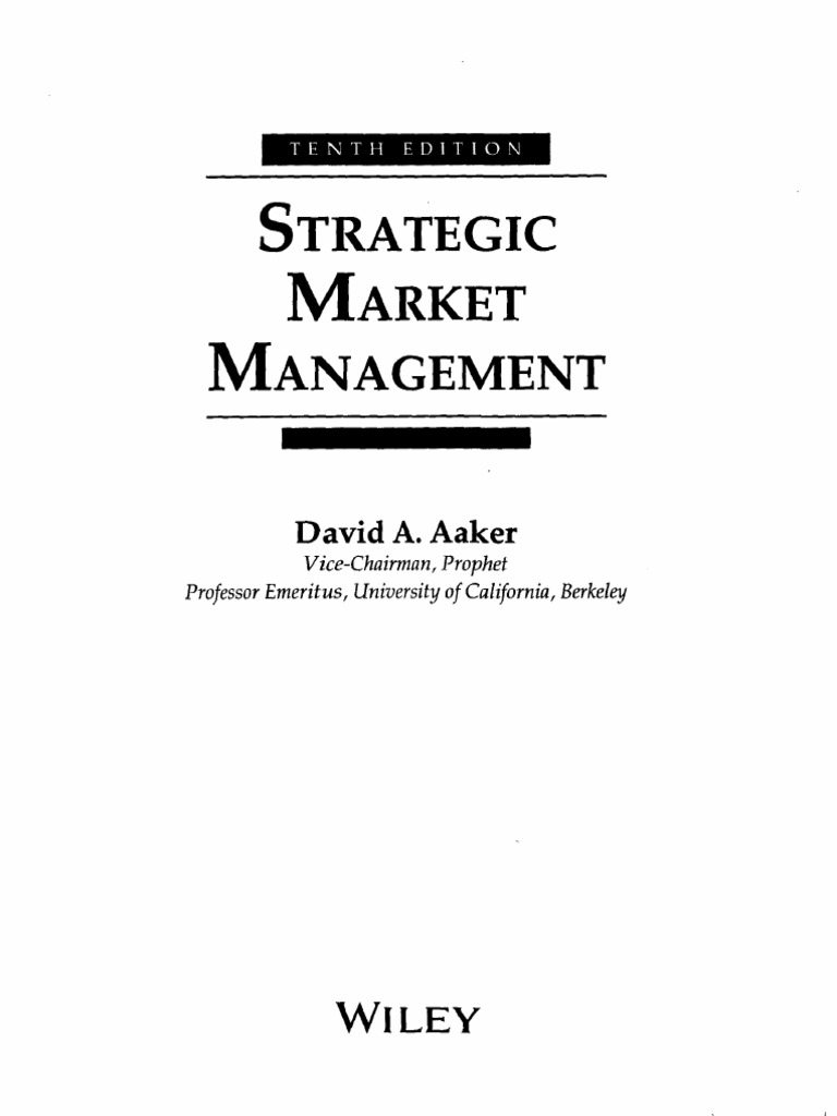 Strategic Market Management: Creating Customer Value and Engagement in ...
