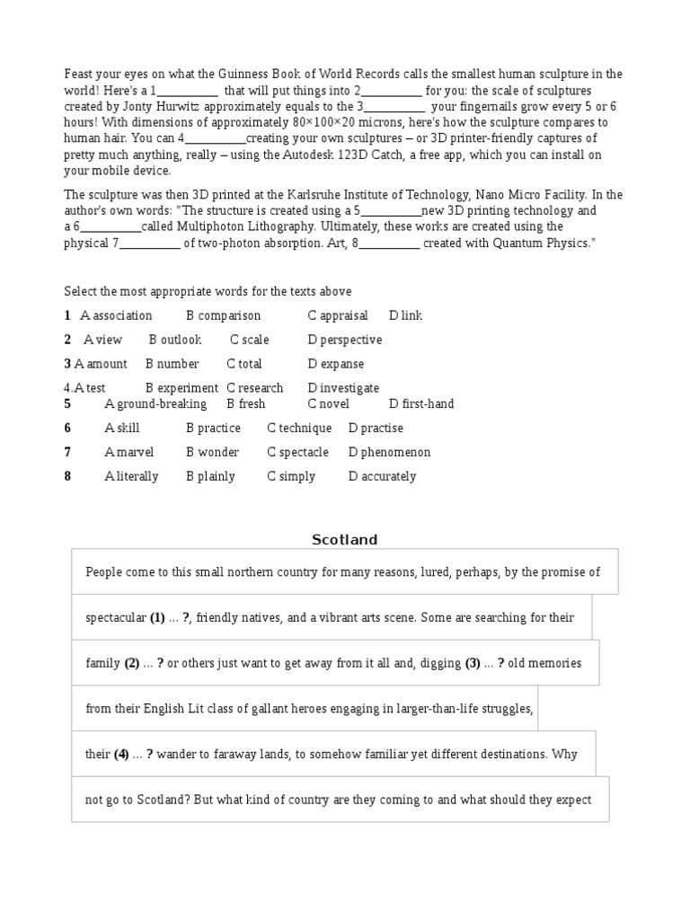 Multiple Choice Cloze | PDF | Meteoroid | Microscope