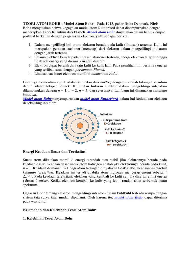 Teori Atom Bohr | PDF