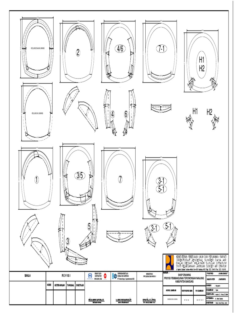 Dimensi Besi Lining Proyek Terowongan | PDF