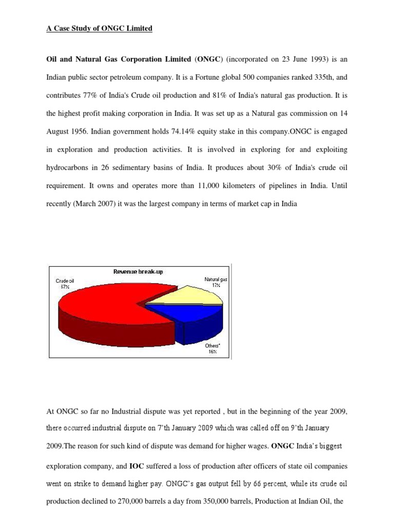 A Case Study of ONGC Limited | PDF | Fuel Gas | Fossil Fuels