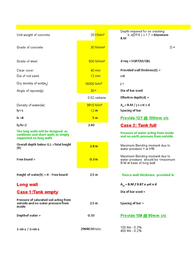 UG Sump LX by Ly More Than 2 | PDF | Continuum Mechanics | Civil ...