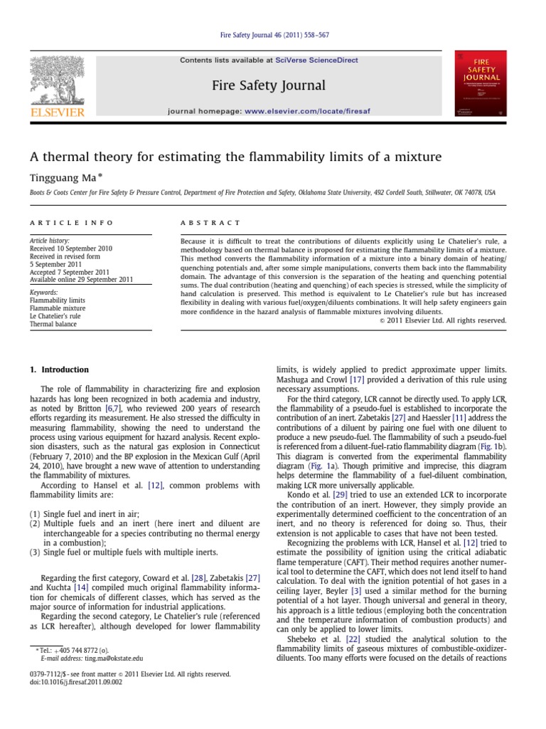 A Thermal Theory For Estimating The Flam PDF | PDF | Combustion | Oxygen