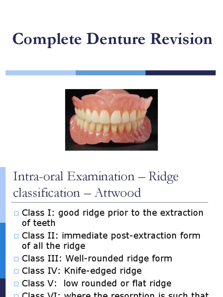 Complete Denture Ridge Classification Guide | PDF | Dentures | Mouth