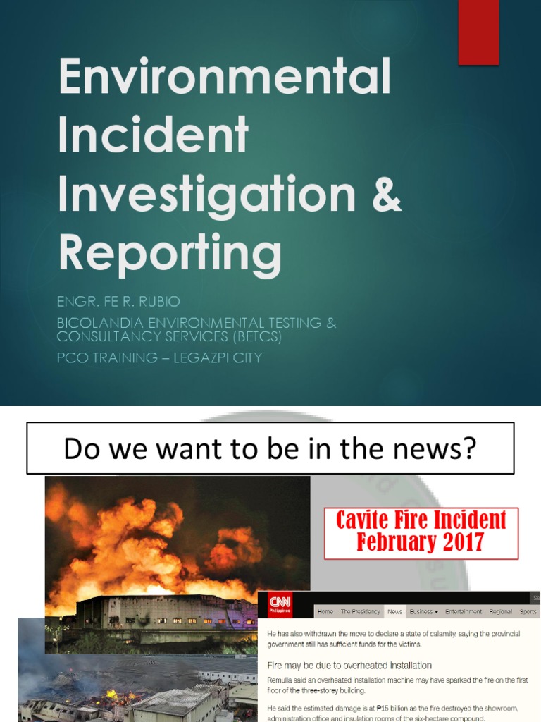 2017 - Incident Investigation and Reporting | PDF | Pollution | Air ...
