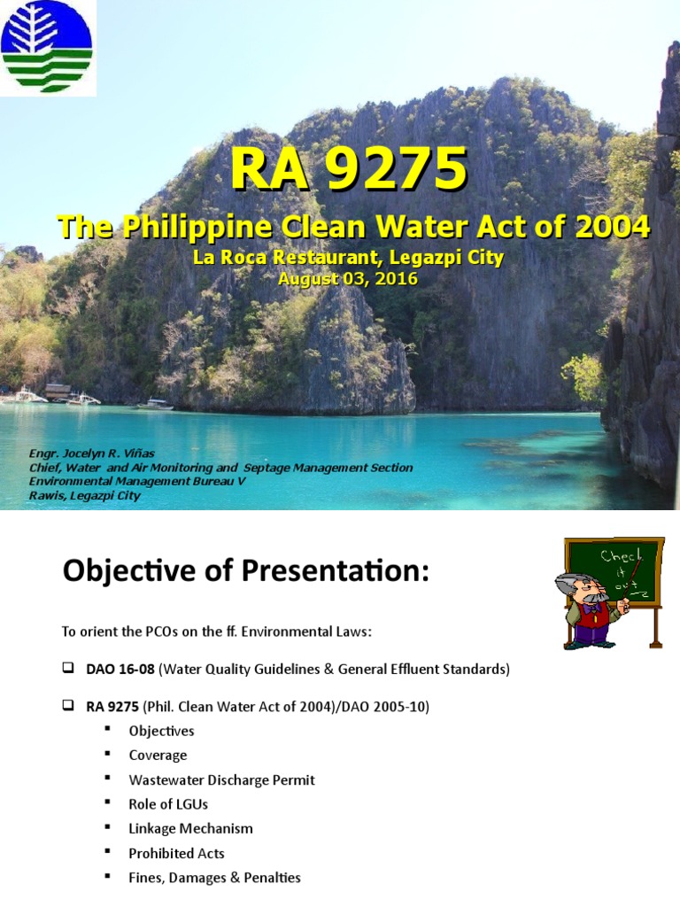 2017 - RA 9275 - Clean Water Act | PDF | Water Pollution | Clean Water Act