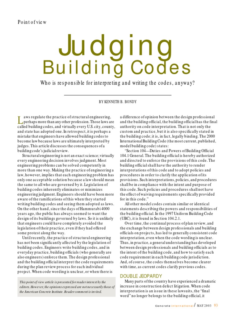 Judging Building Codes | Download Free PDF | Building Code | Concrete