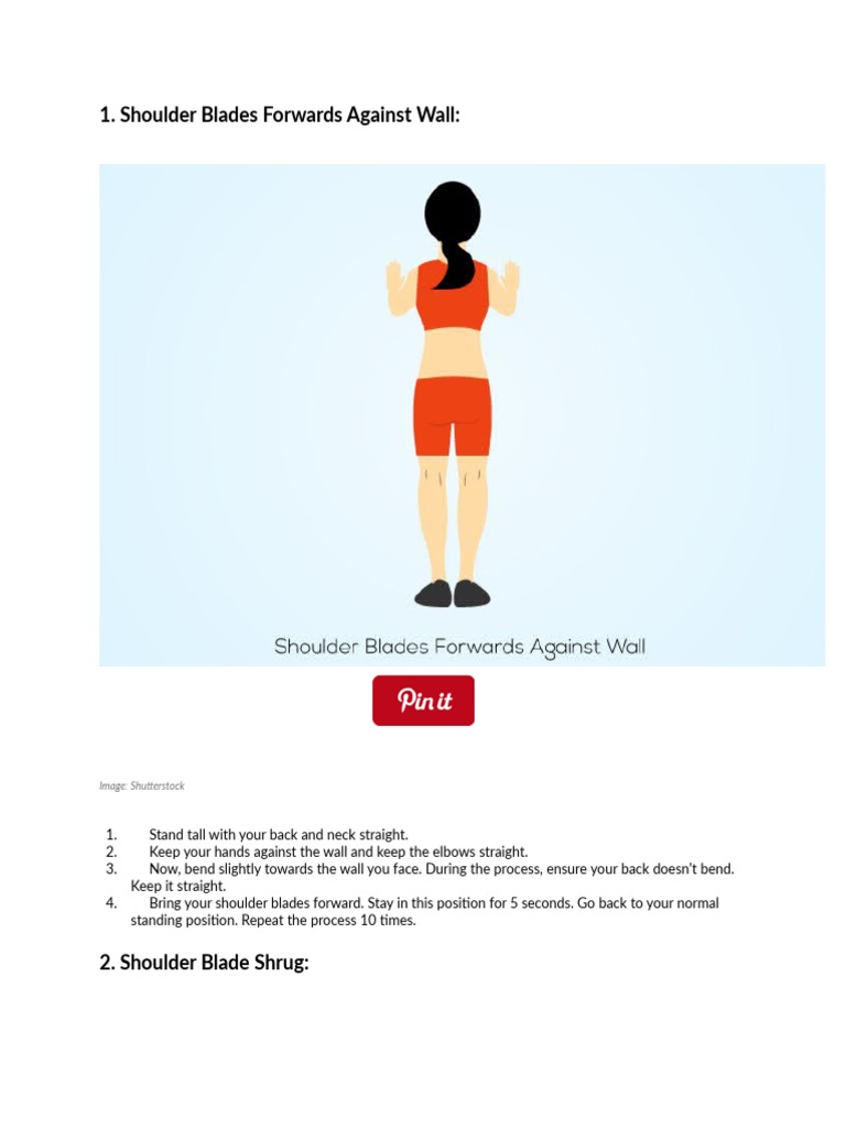 Shoulder Blades Forwards Against Wall:: Image: Shutterstock | PDF ...