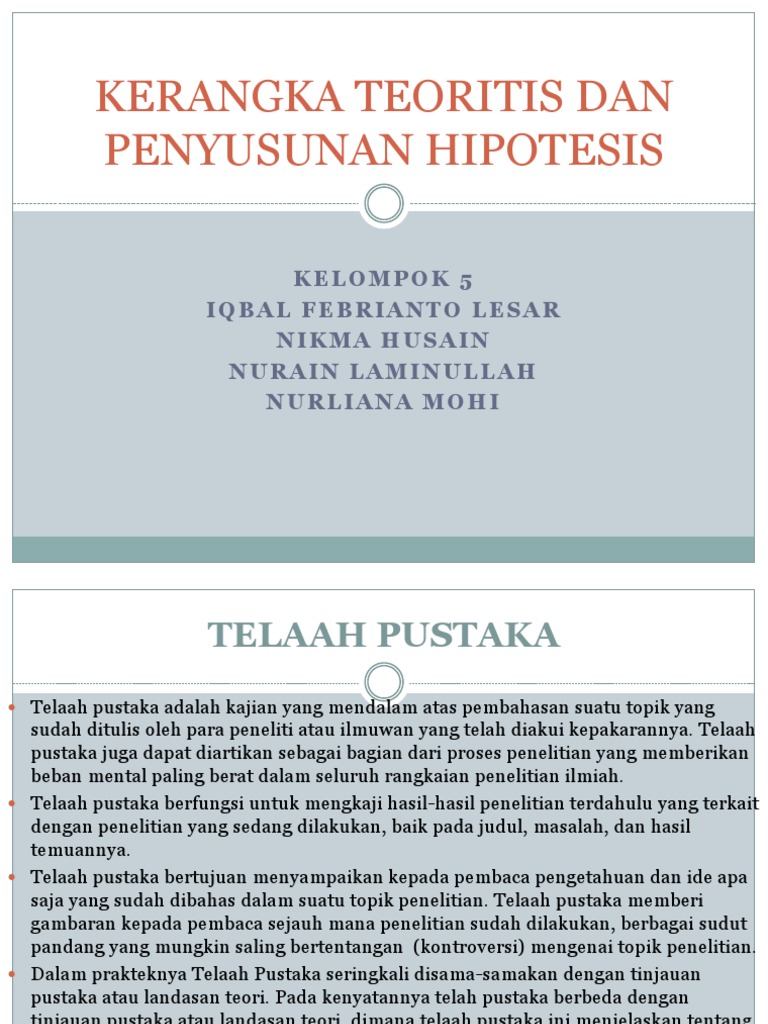 Kerangka Teoritis Dan Susunan Hipotesis Pdf