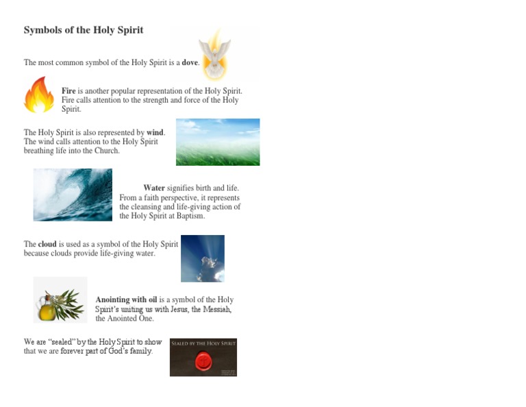 Holy Spirit Symbols Water