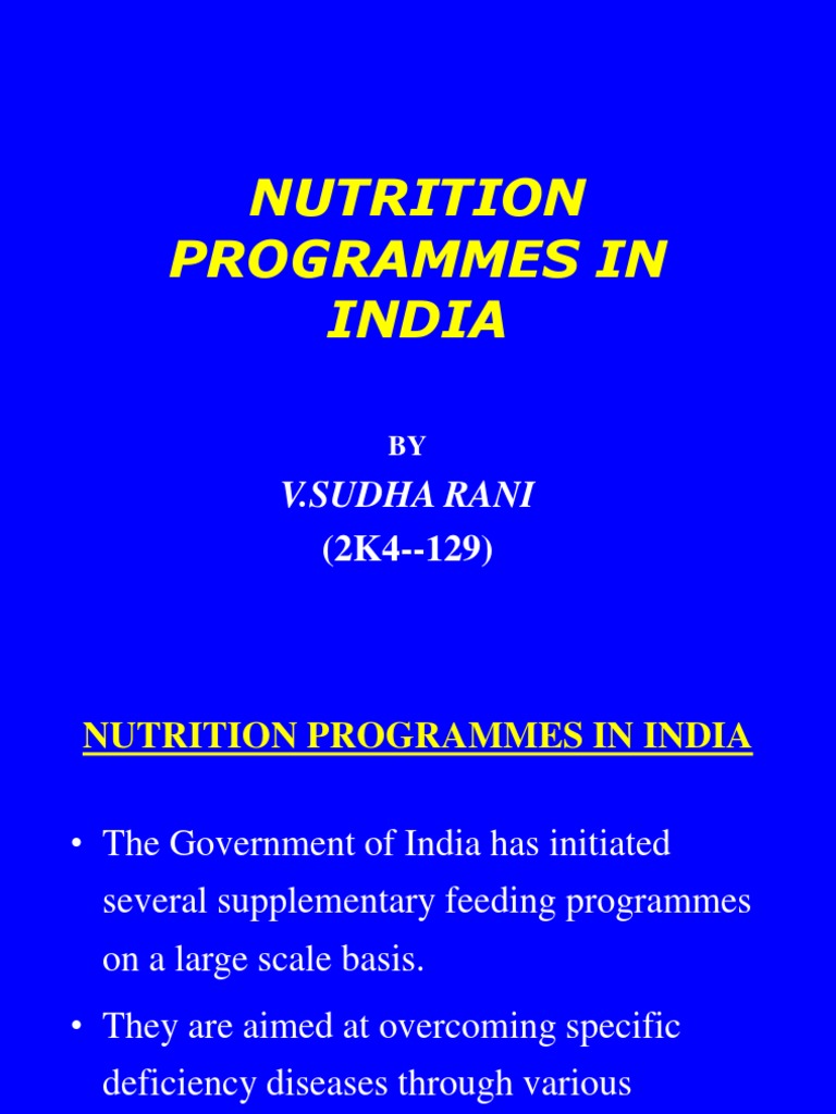 Overview of Nutrition Programs in India | PDF | Salt | Nutrition