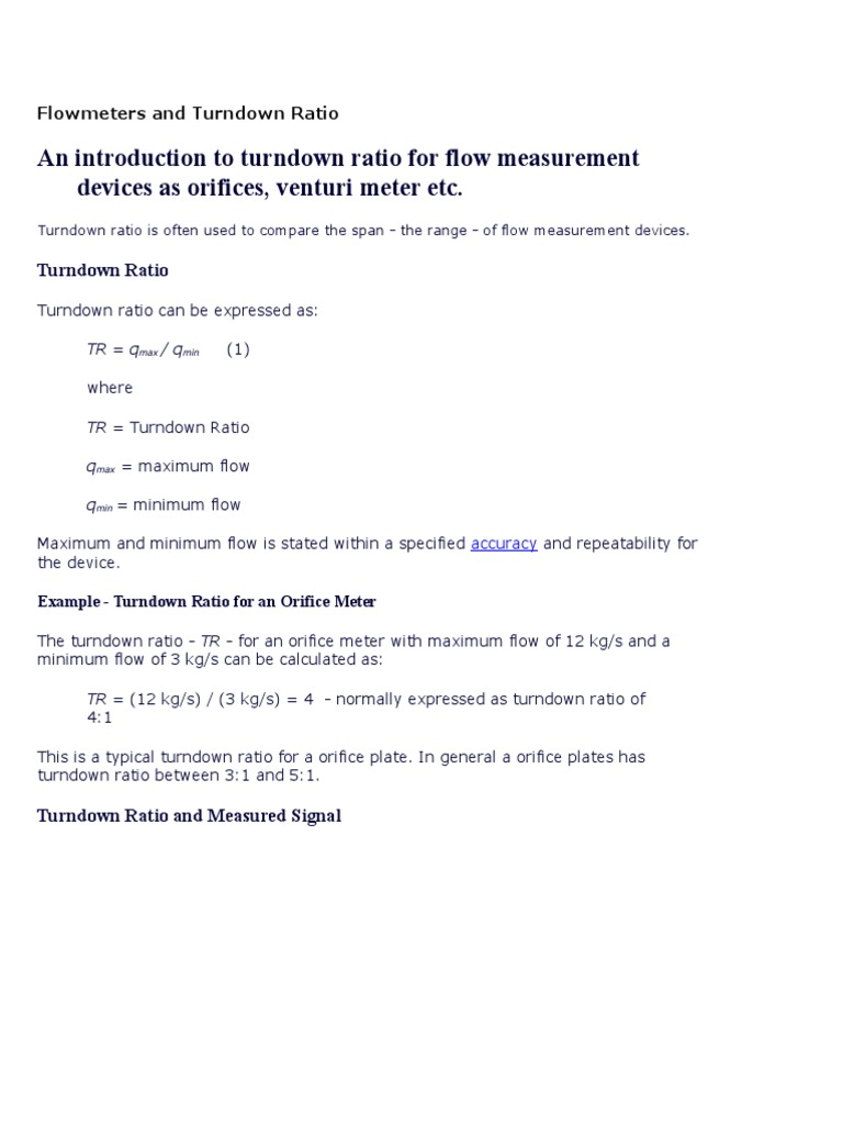 Design of Pressure Drop Flow Meter | PDF | Flow Measurement | Gases