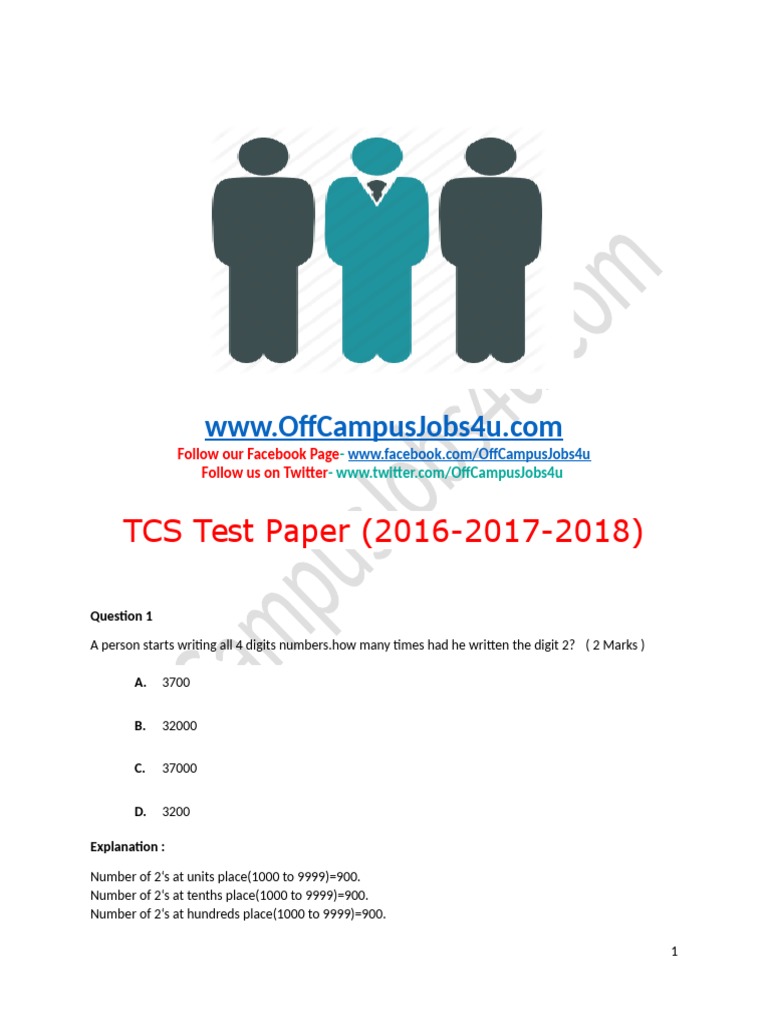 TCS PREVIOUS YEARS+PAPERS OffCampusJobs4u PDF | PDF | Odds | Probability