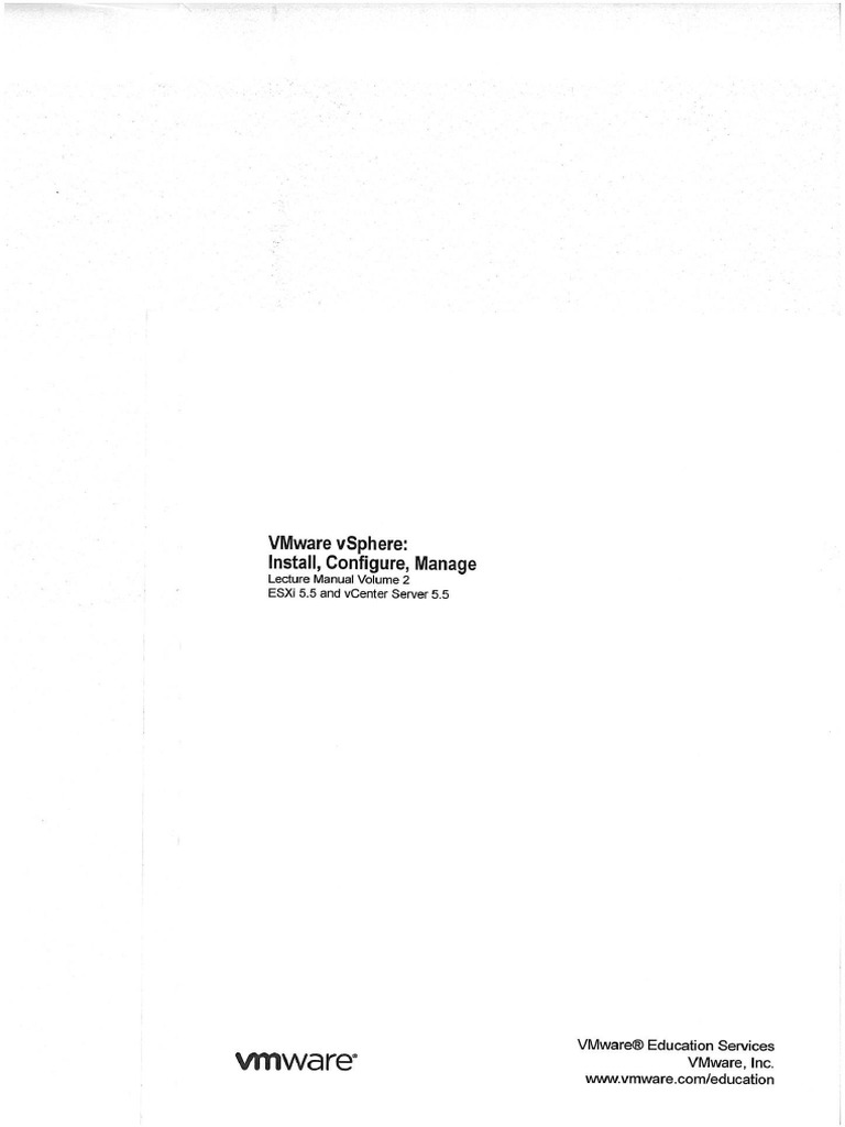 VMware VSphere Install Configure Manage Lecture Manual Volume 2 | PDF