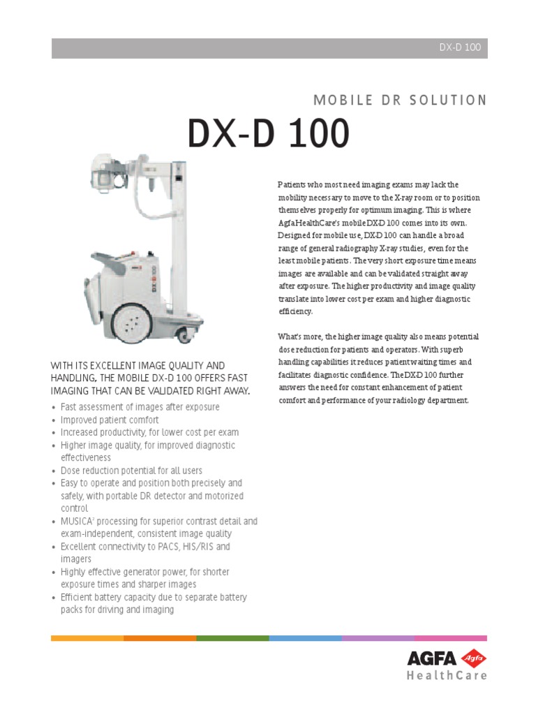 Agfa DX D 100 Afga Data Sheet PDF | PDF | Radiology | Medical Imaging