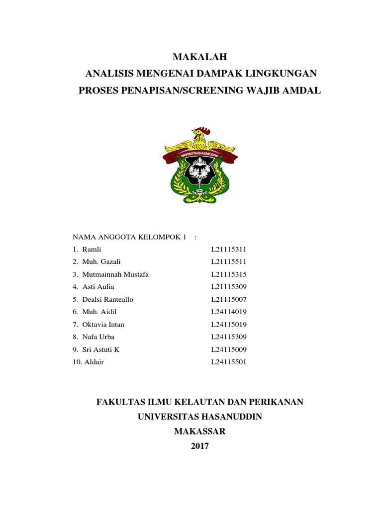 Makalah Penapisan Amdal | PDF