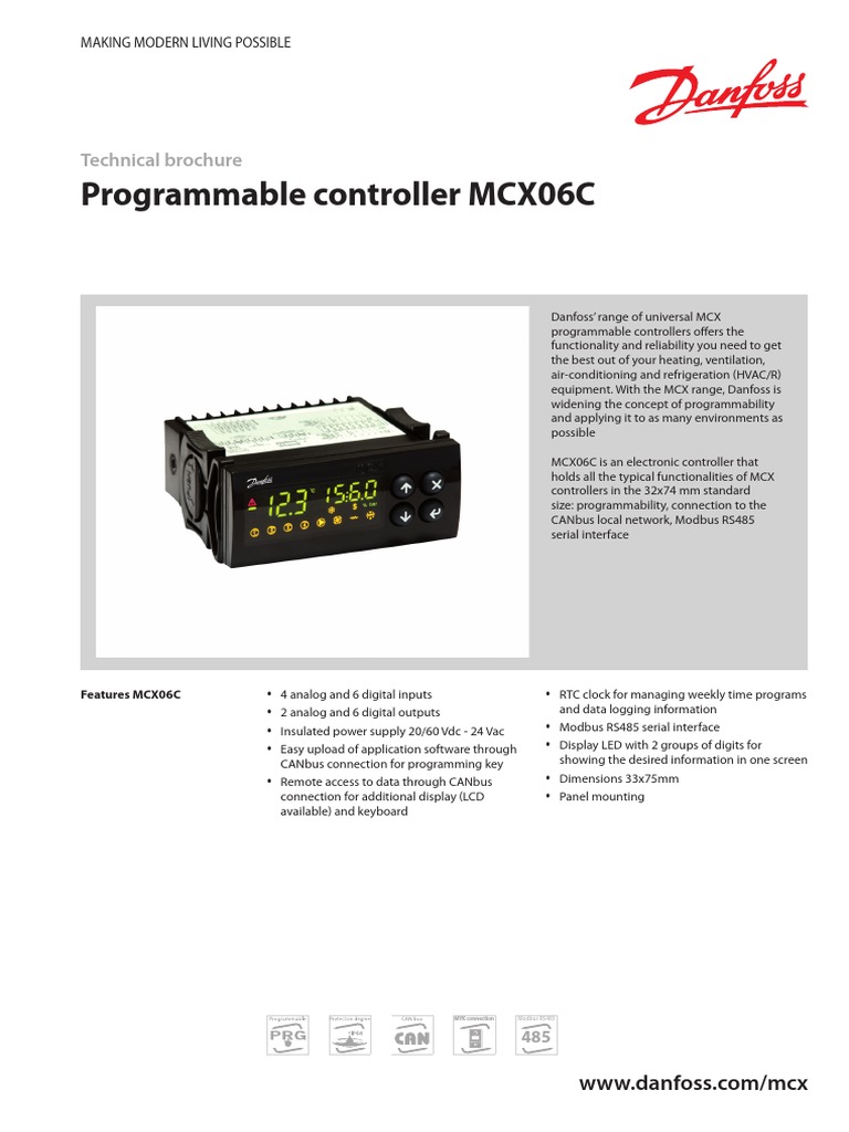 Danfoss Programmable Controller Mcx06c | PDF | Relay | Electromagnetic ...