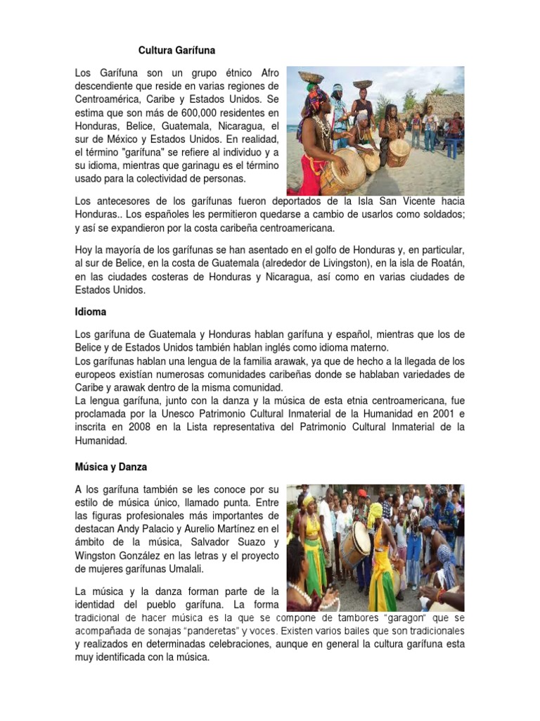 Cultura Garífuna | PDF | Cultura (general)