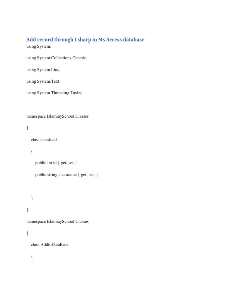 Add Record Through Csharp App | PDF | Computer Programming | Computer Data