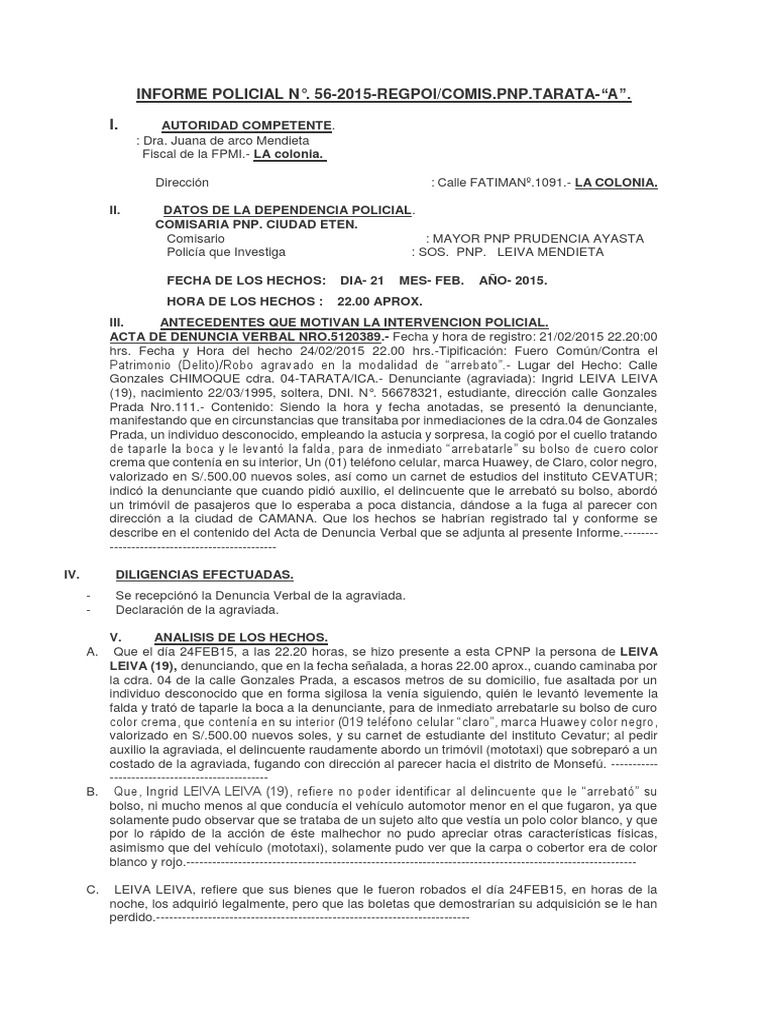 Informe Policial | PDF | Violencia | Thriller y crimen