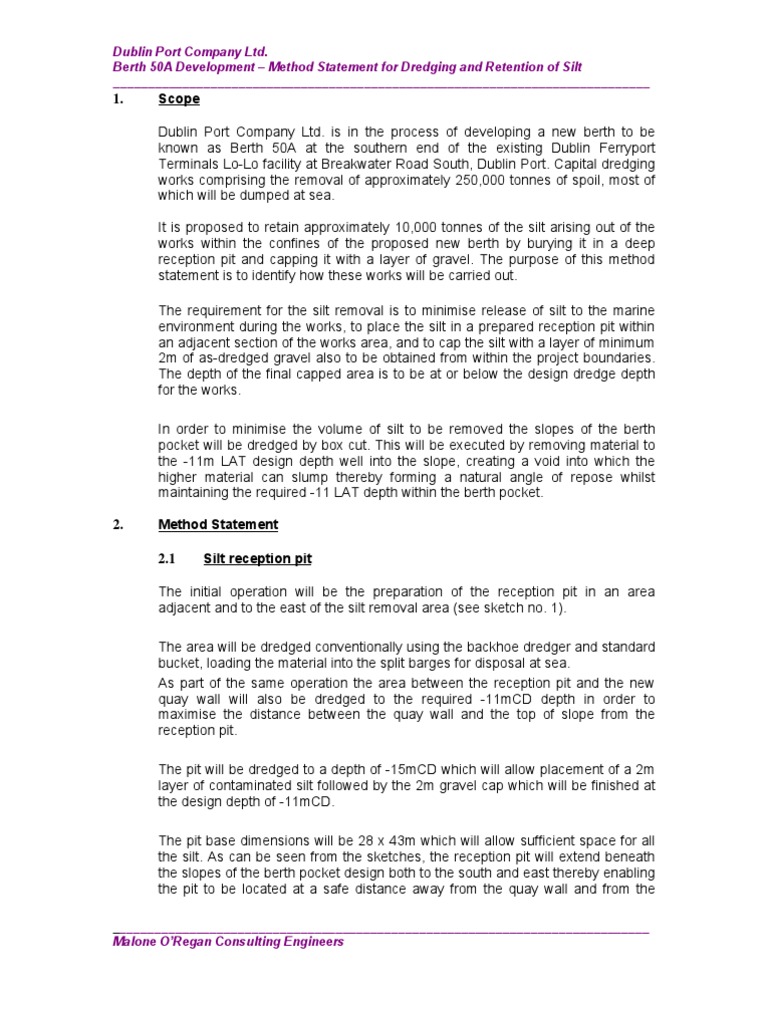 Dredging Method Statement | Dredging | Civil Engineering