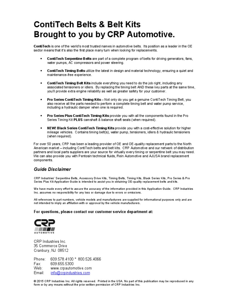 Contitech BeltCatalog2015 | PDF | Belt (Mechanical) | Transportation ...