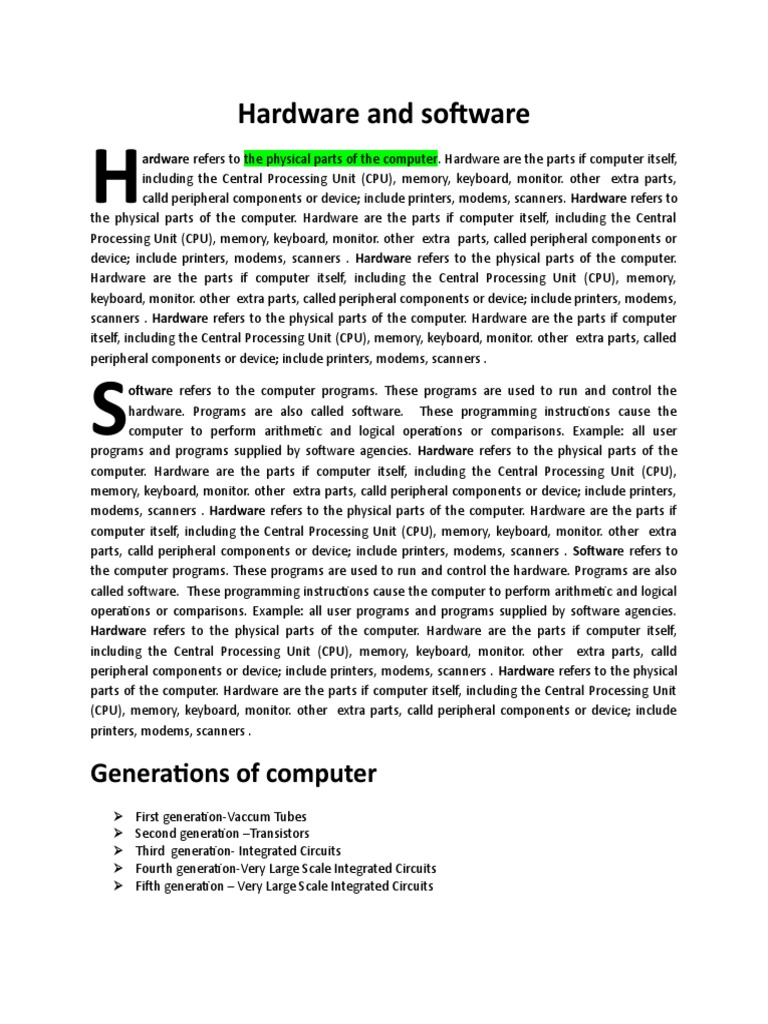 Hardware and Software | PDF | Computer Hardware | Computer Program