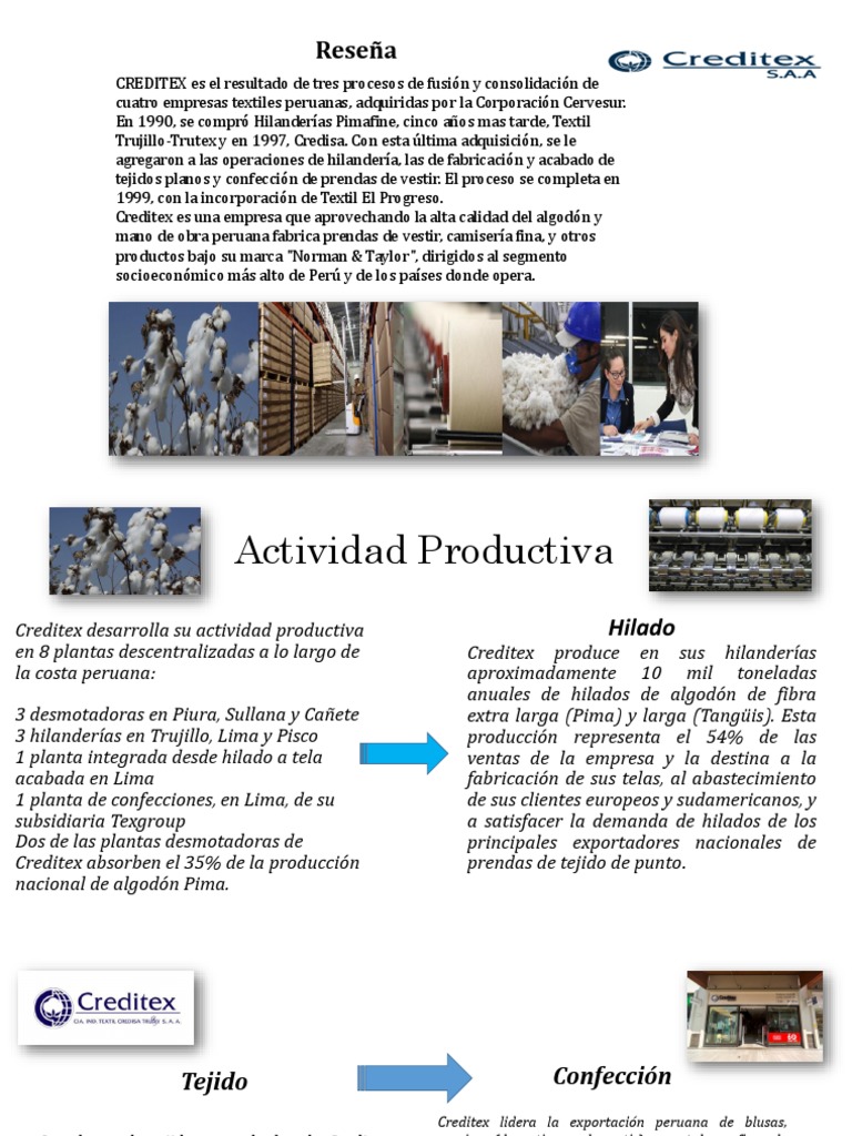 Creditex: Líder Textil Peruano | PDF | Algodón | Perú