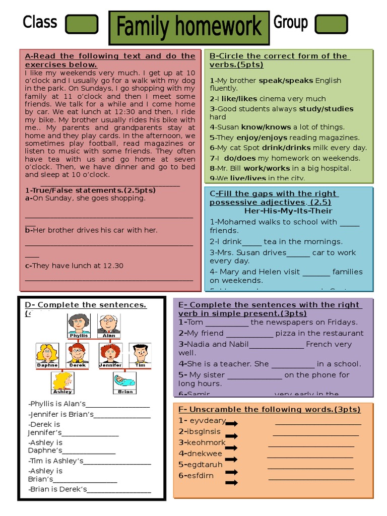 Family and Present Simple | Syntax | Grammar