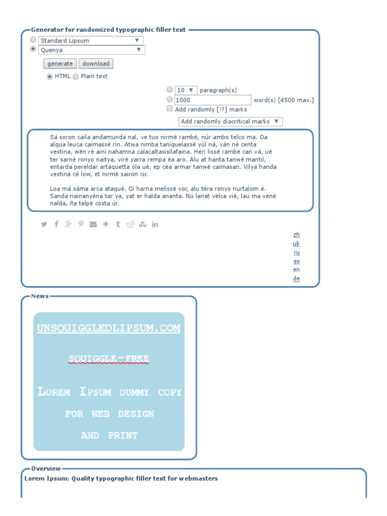 Generator For Randomized Typographic Filler Text | PDF | Page Layout | Text