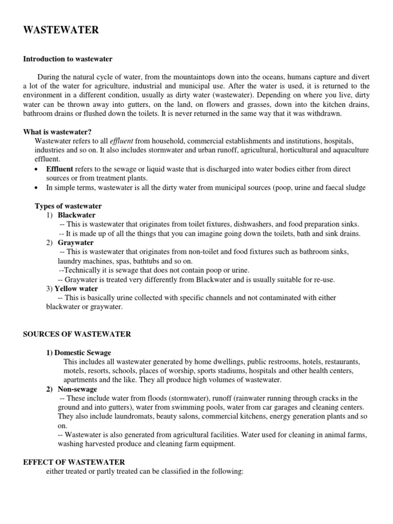 Wastewater Module | PDF | Sewage Treatment | Wastewater