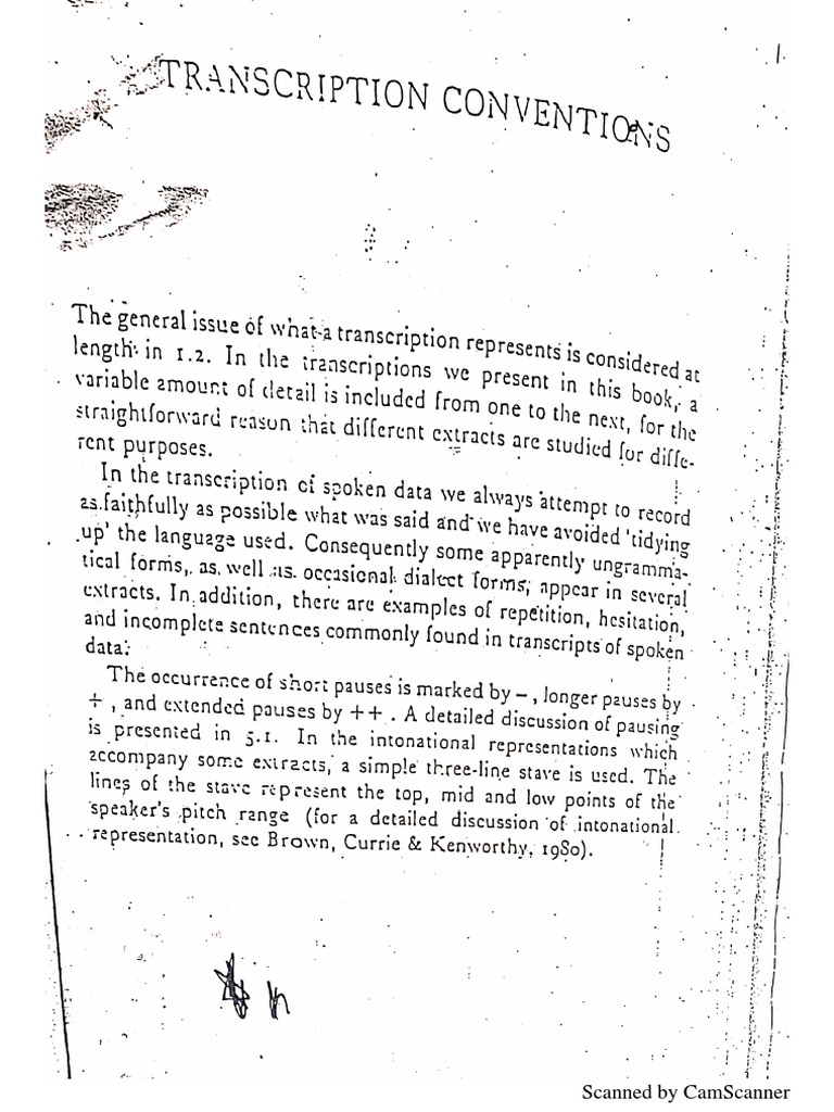 Transcription Conventions | PDF