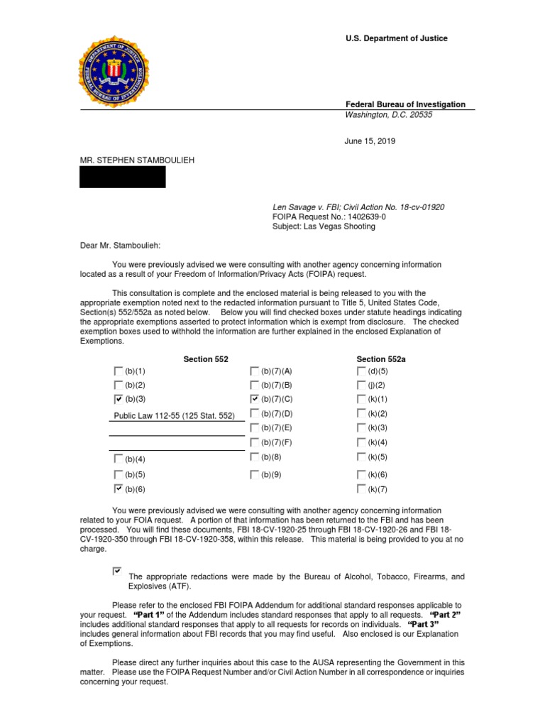 FBI Mandalay Bay FOIA Production 2 | PDF | Freedom Of Information Act ...