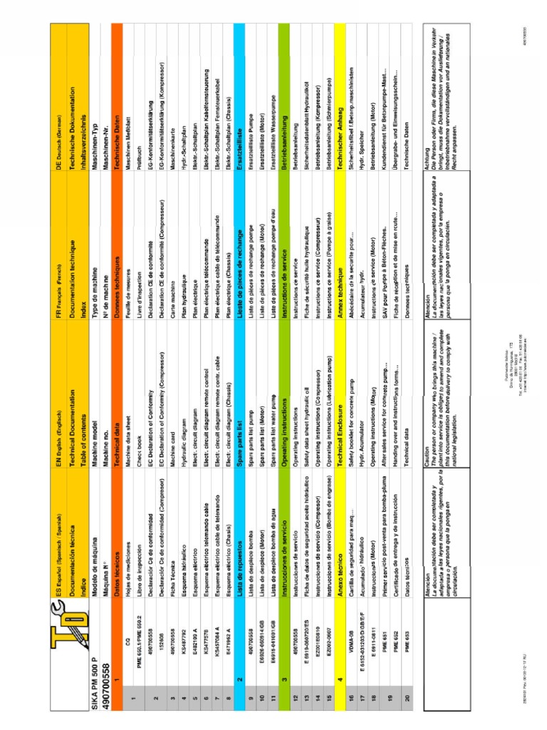 Manual Tecnico SPM 500 | PDF