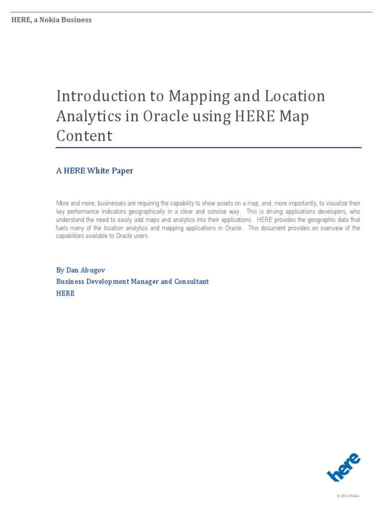 IntroductionToMappinginOracleUsingHERE Maps | PDF | Oracle Database ...