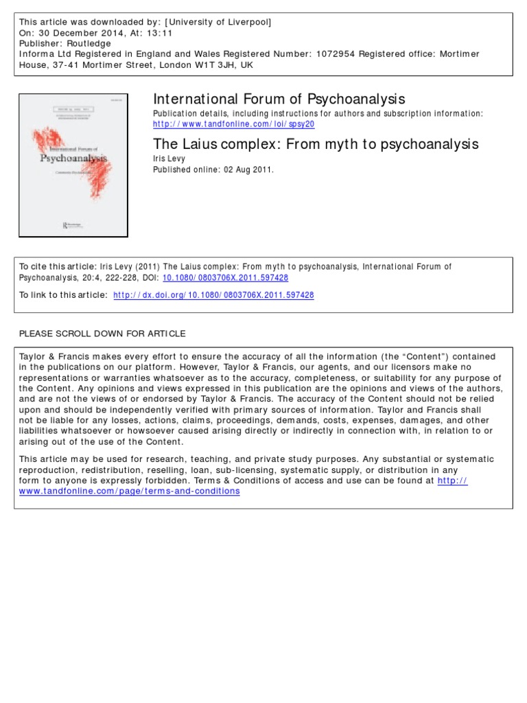 Laius Complex | PDF | Oedipus Complex | Psychoanalysis