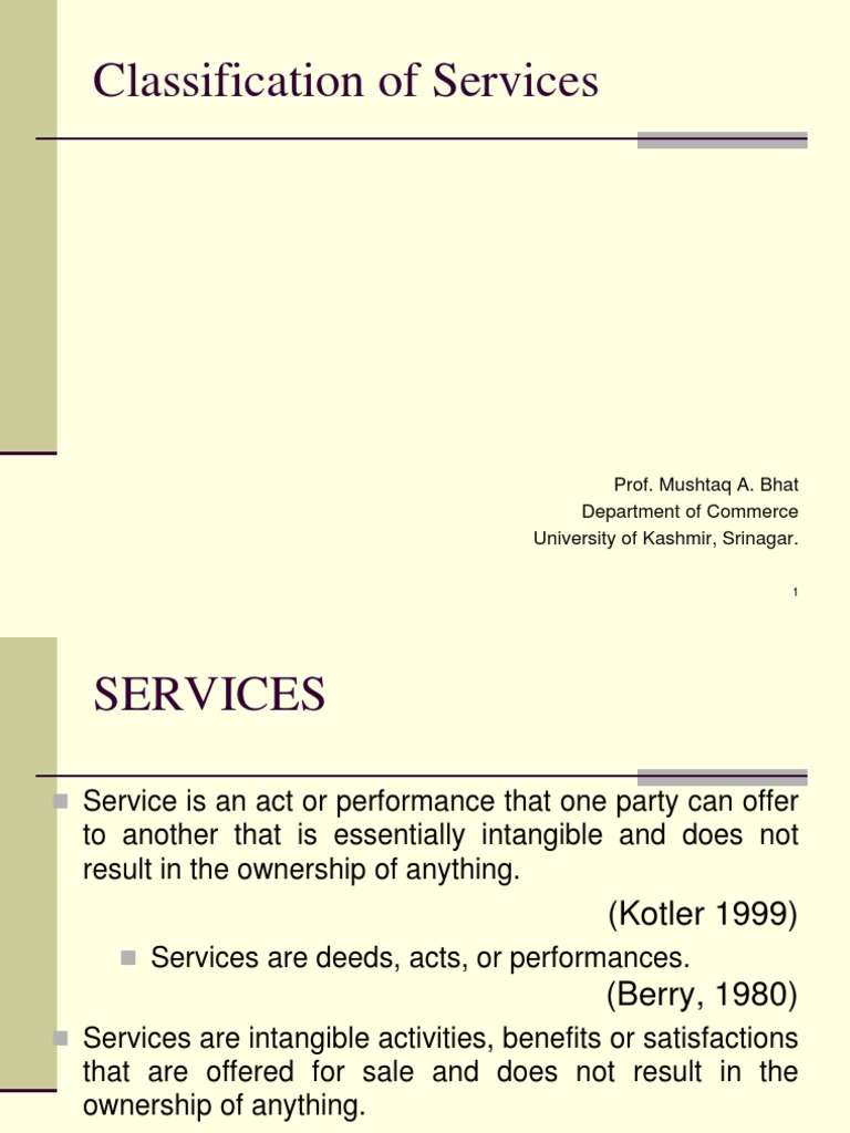 Classification of Services-1.ppt-1-1 | PDF | Service Industries | Economies