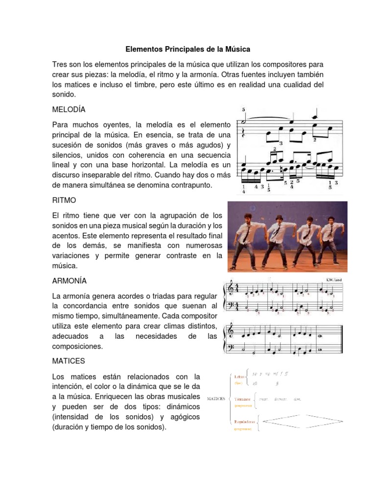 Elementos Principales de La Música | PDF | Melodía | Ritmo