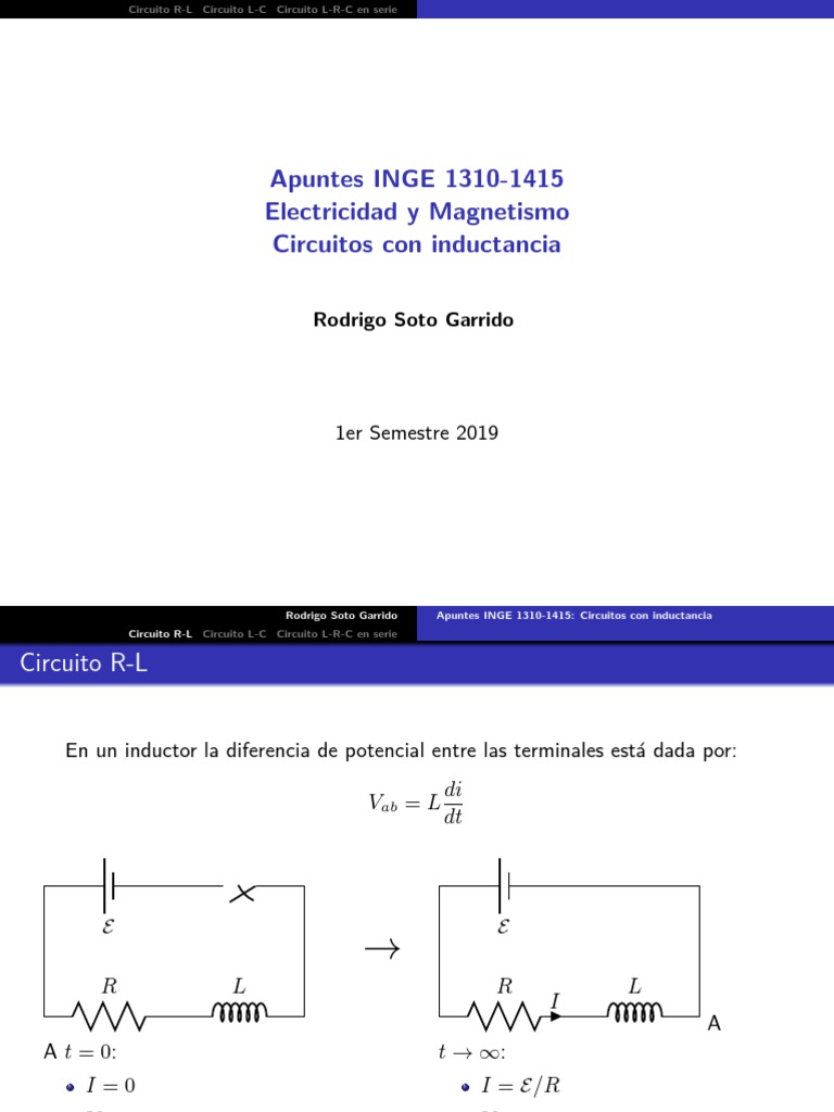 Circuitos RL LC y RLC em | PDF | Inductor | Red eléctrica