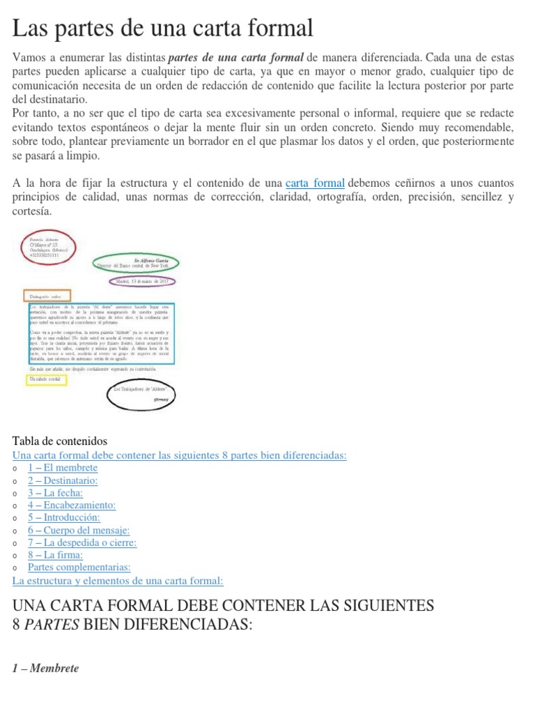 Estructura de una carta formal | PDF