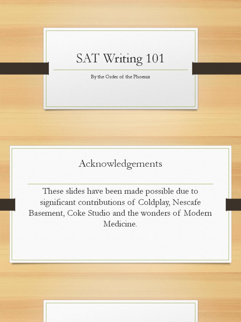 SAT Writing 101: by The Order of The Phoenix | PDF | Grammatical Number ...
