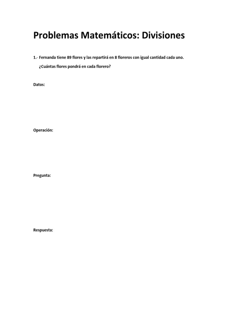 Problemas Matemáticos Divisiones | PDF