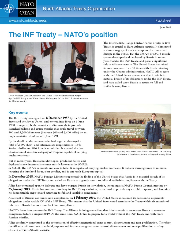 NATO's Stance on the INF Treaty | PDF | Nuclear Warfare | Military