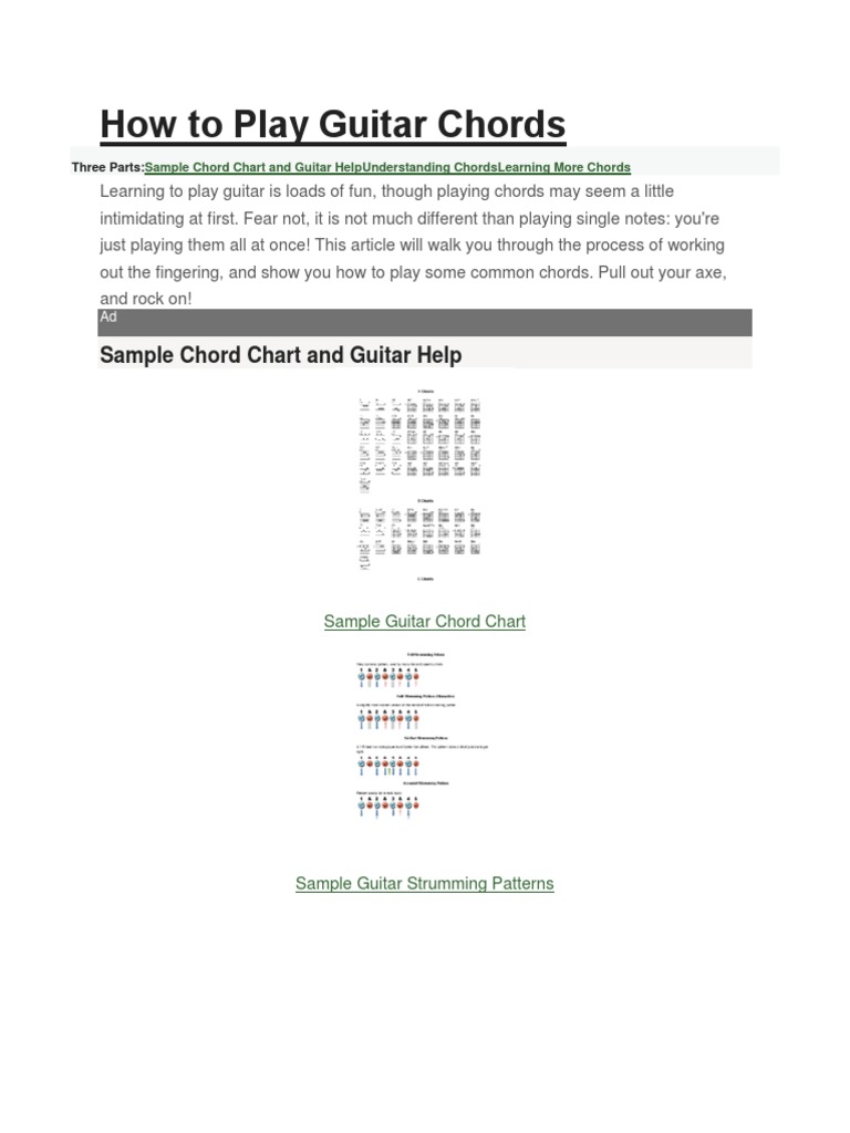 How To Play Guitar Chords | PDF | Guitars | String Instruments
