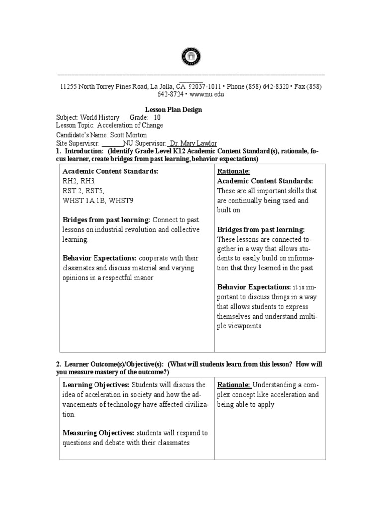 acceleration lesson plan | Special Education | Educational Assessment