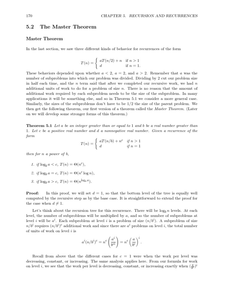Master's Theorem | PDF | Exponentiation | Recursion