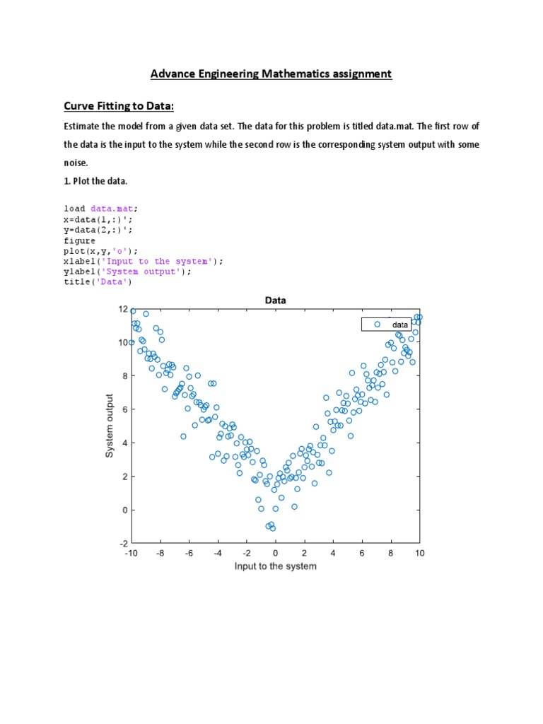 Advance Engineering Mathematics Assignment Curve Fitting To Data | Download Free PDF ...