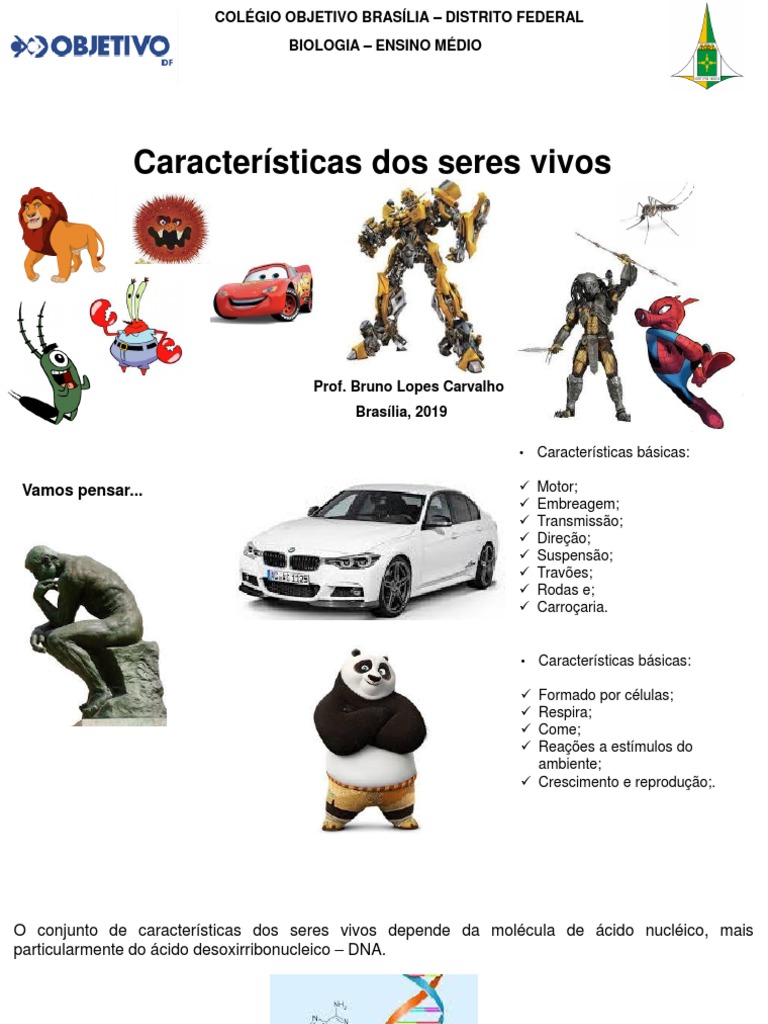 Características Dos Seres Vivos | PDF | Organismos | Célula (Biologia)