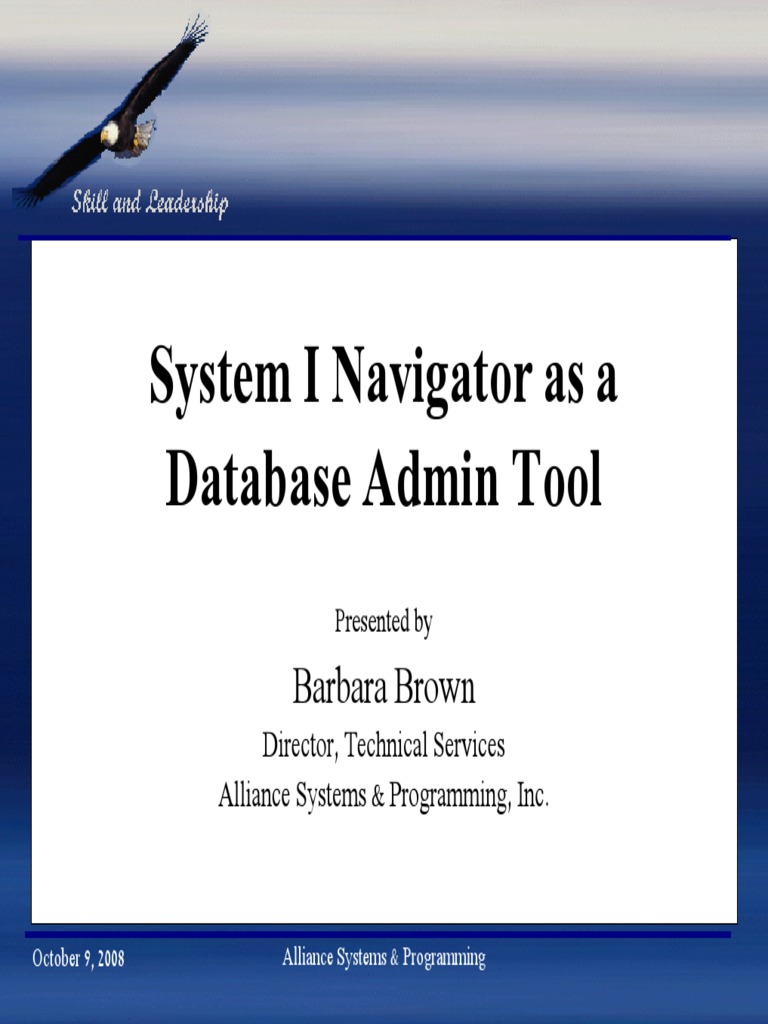 System I Navigator As A Database Admin Tool PDF | PDF | Database Index ...